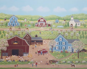 Farm folk art | Etsy