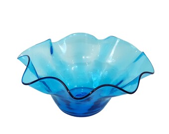 Blenko blue bowl | Etsy