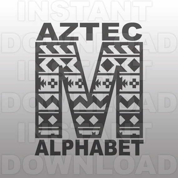 Aztec Tribal Font SVG Aztec Alphabet SVG File Monogram SVG