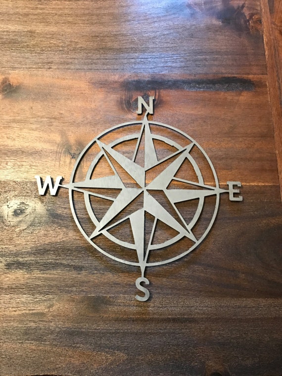 Compass Metal Sign