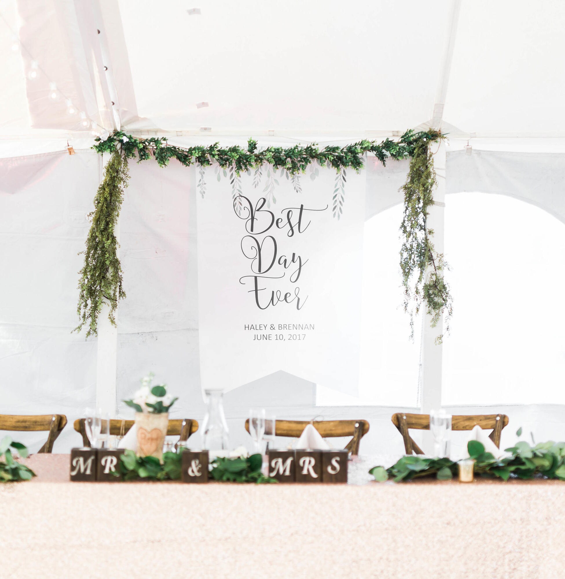 Wedding Backdrop Sign Banner Decor Personalized Names Hanging