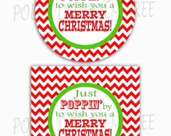 INSTANT DOWNLOAD DIY Printable Polka Dot Just Poppin By To Say