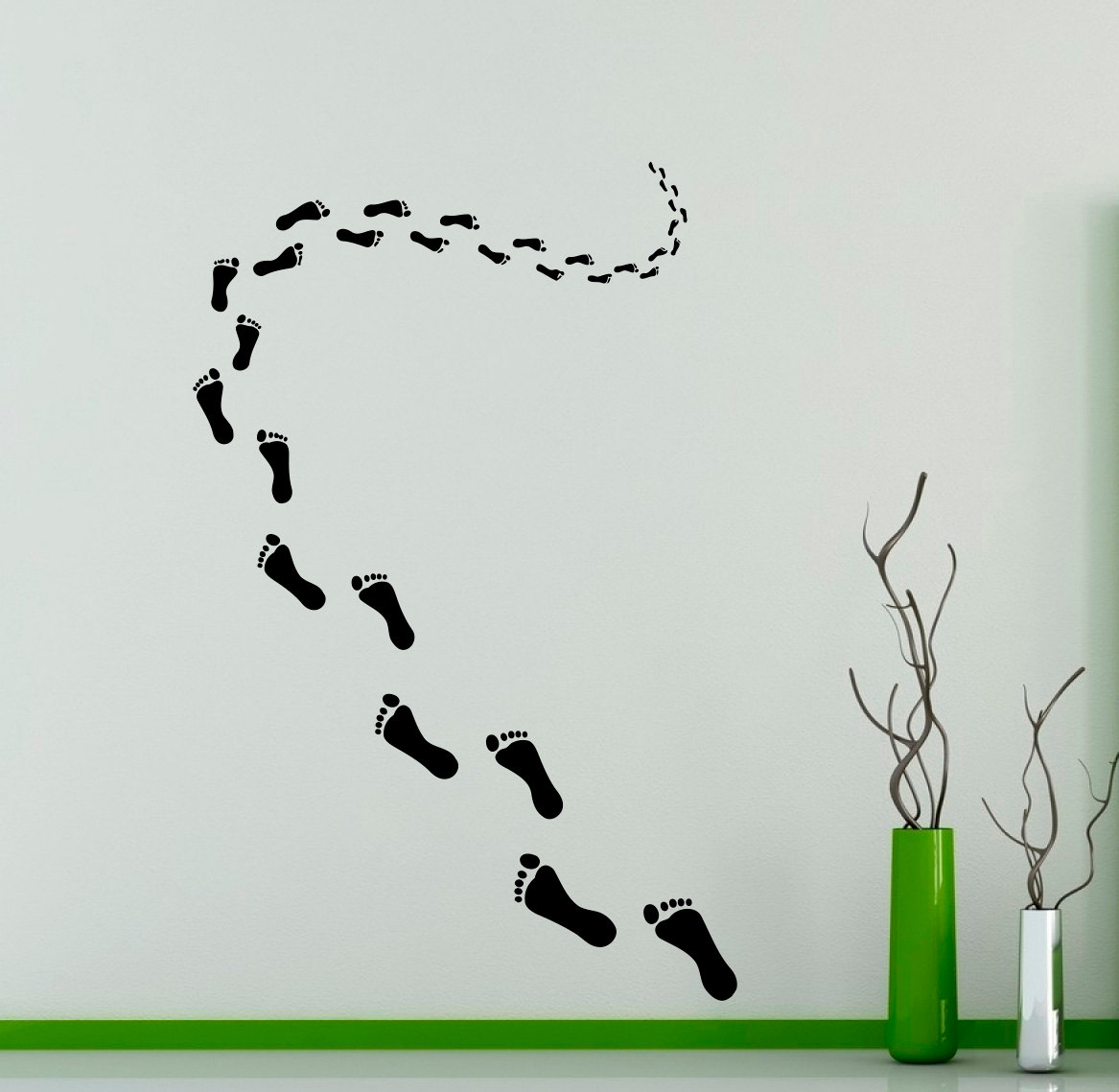 Footprints Wall Vinyl Decal Walking Wall Sticker Traces Legs
