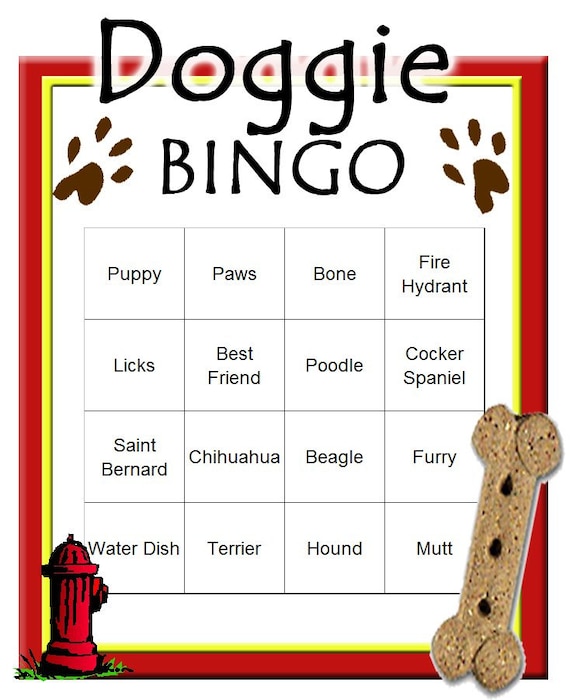Printable Dog Bingo Cards