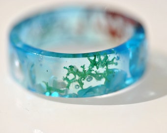 Blue resin ring | Etsy