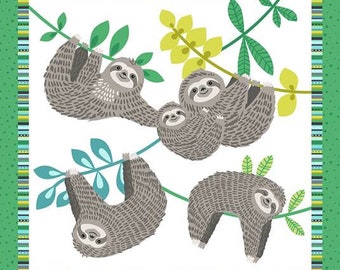 Sloth fabric | Etsy