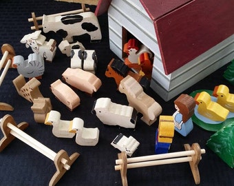 Wooden farm toys | Etsy