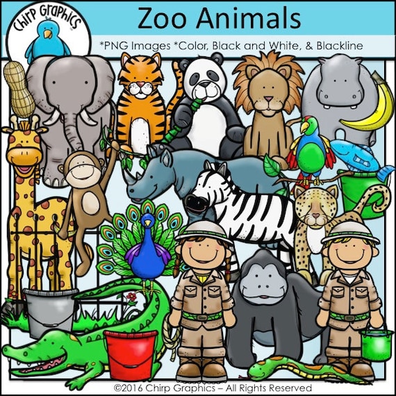 Zoo Animals Clip Art Set Chirp Graphics