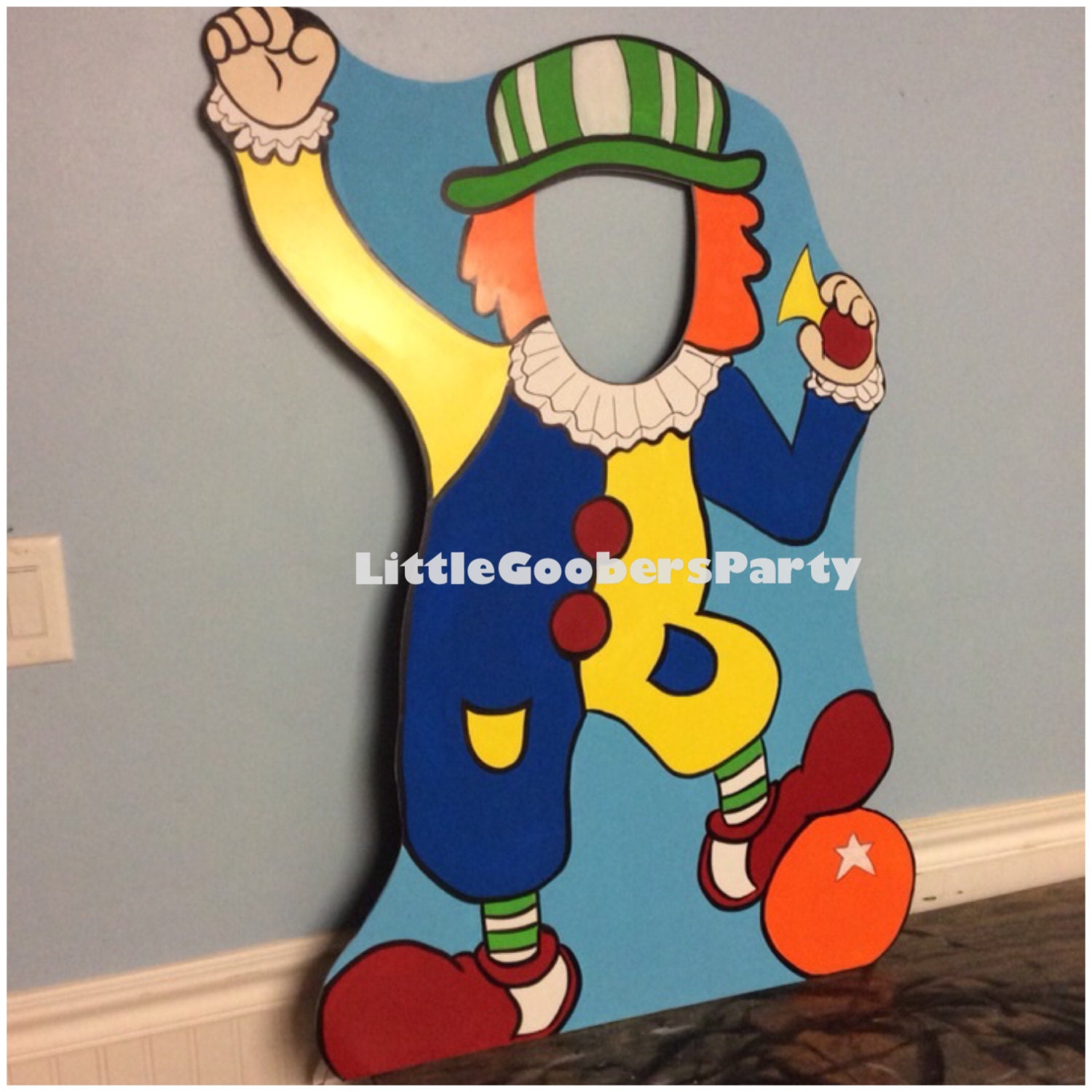 Carnival Birthday Party . Clown Photo Booth Prop Cutout and