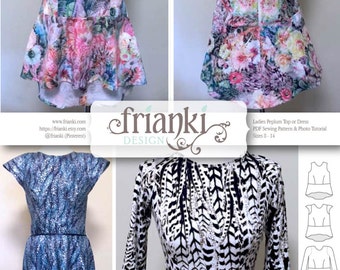 Peplum dress pattern | Etsy