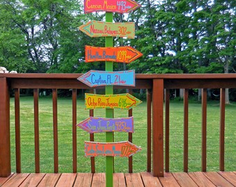 6 Hand painted Wood Directional Signs Destination Sign Arrow