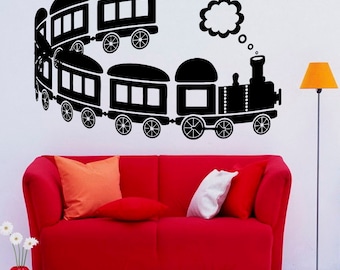 Steam Train Wall Decal Locomotive Vinyl Sticker Railroad
