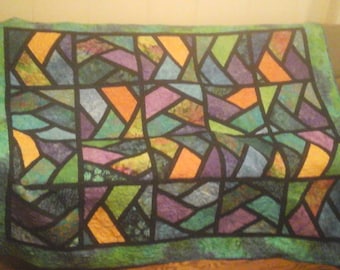 Stained glass quilt | Etsy