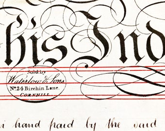 Antique calligraphy | Etsy