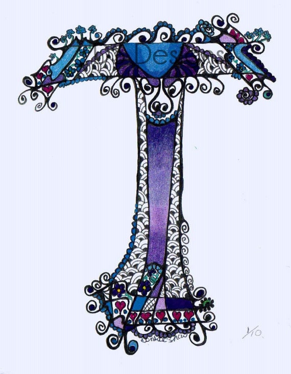 Items similar to Letter T Art Print - Alphabet Art - Home Decor ...