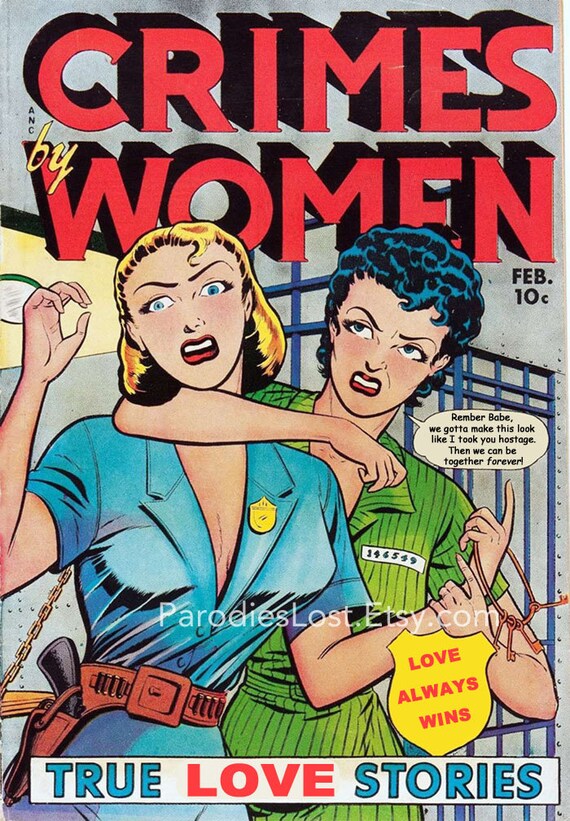 Women in Prison Love Vintage Art Comic Book Remix Print