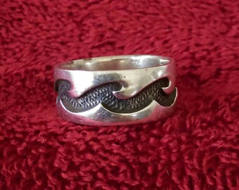 14k Diamond Curve Wave Band Ring Midi Stacker Matching Trio