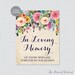 Printable Wedding In Loving Memory Of Sign Floral Wedding In