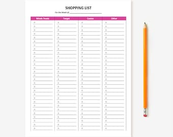 EDITABLE Printable Anything List To Do List Shopping List