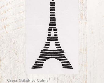 Paris Eiffel Tower Cross Stitch Pattern