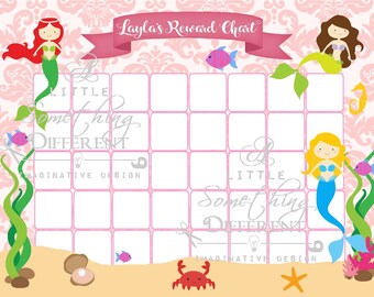 Mermaid reward chart | Etsy