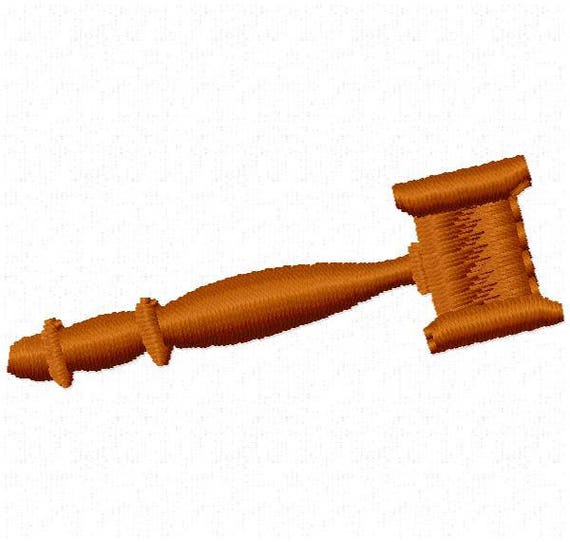 Gavel Machine Embroidery Design Instant Download