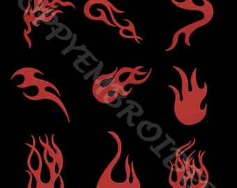 Flame embroidery | Etsy