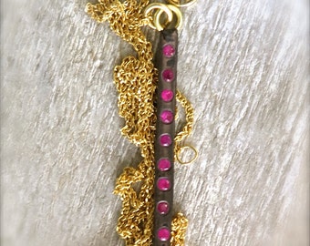 18k gold disk pendant-ruby and emwrald disk pendant-multiple