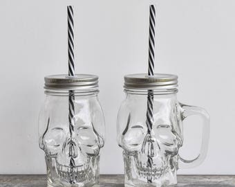 Skull mason jar | Etsy