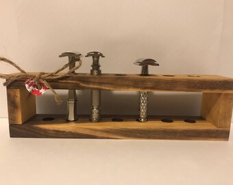 The Ultimate Wood shaving Razor and Brush double decker stand