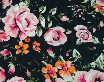 Floral knit fabric | Etsy