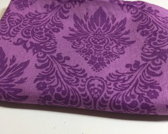 Purple damask fabric | Etsy