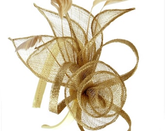 Gold fascinator | Etsy