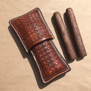 Leather cigar case | Etsy