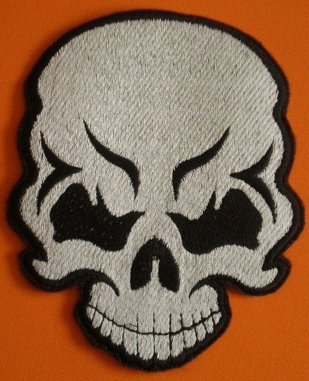 Embroidered Iron On Patch Skull Skeleton Day of the Dead