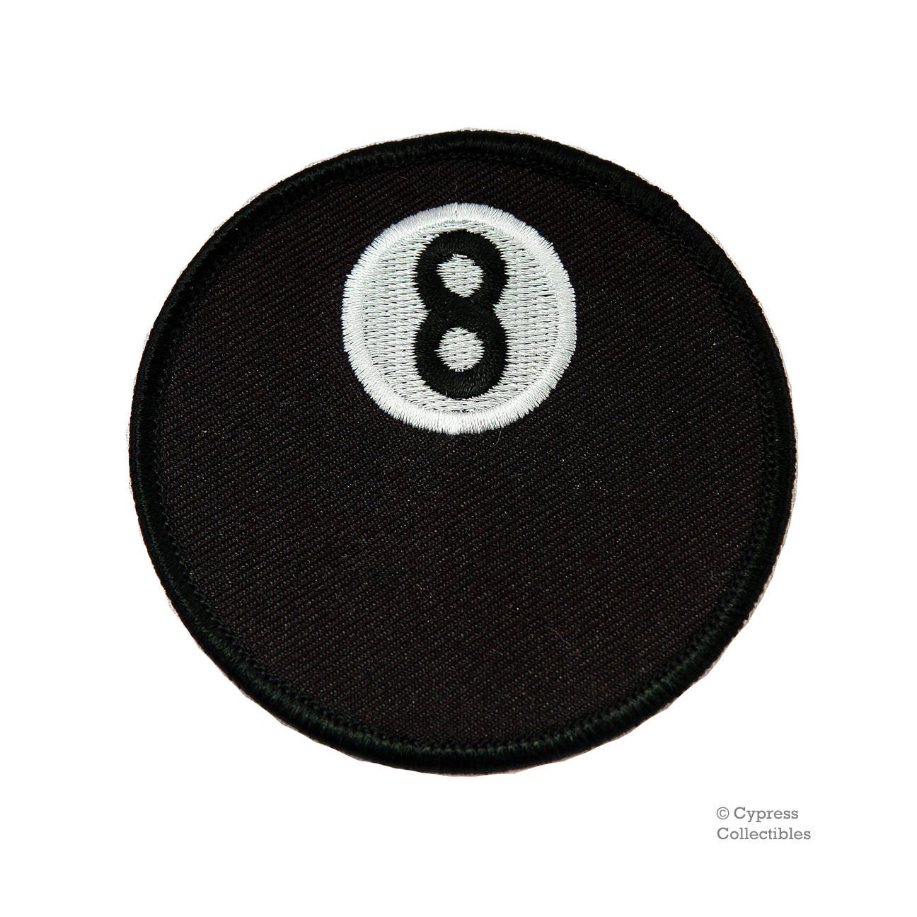 EIGHT BALL PATCH iron-on embroidered billiards pool emblem