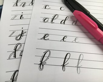 Hand Lettering Practice Sheets Modern Calligraphy Guide