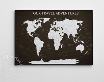 World map canvas | Etsy