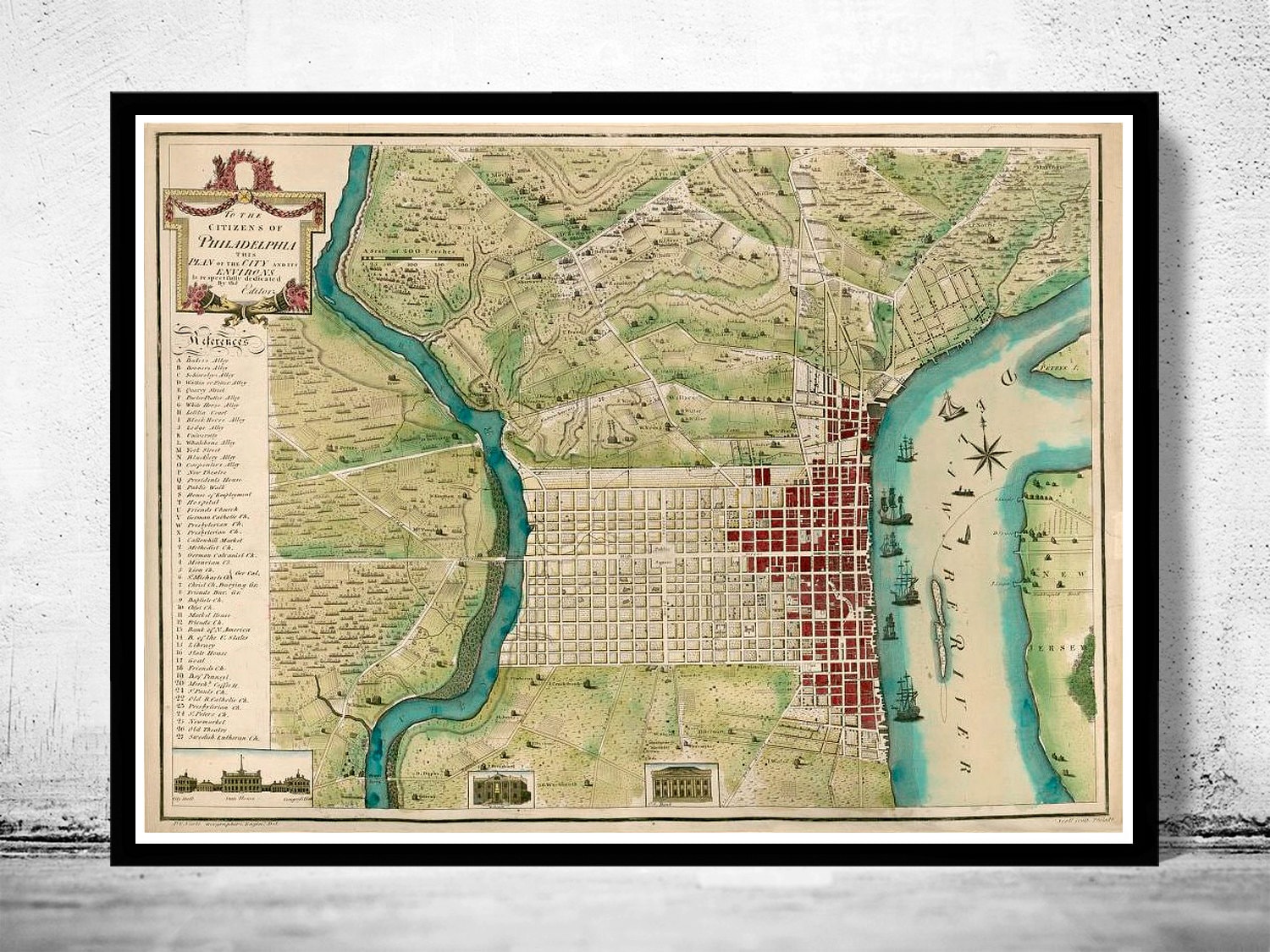 Old Map of Philadelphia 1700