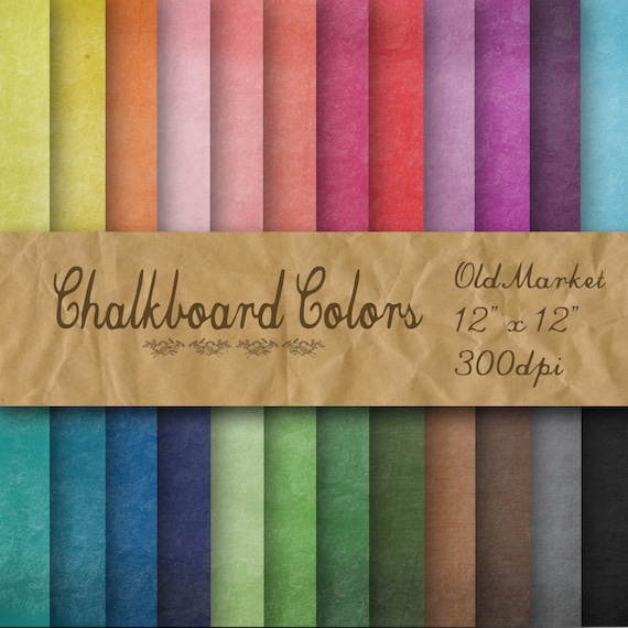 Chalkboard Colors Digital Paper Chalkboard Textures