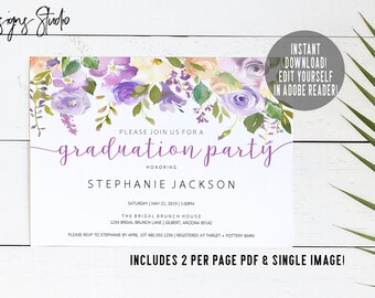 Graduation party invitations | Etsy