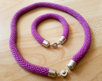 Beaded rope necklace | Etsy