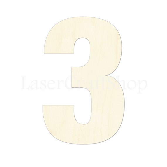 2 34 Wooden number 3 Wood Number 3 Cutout