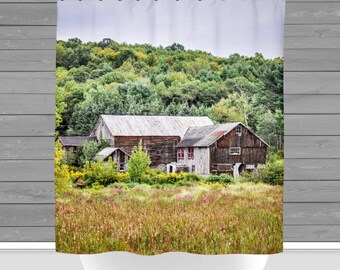 Farmhouse shower curtain | Etsy