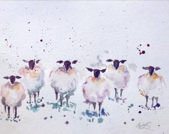Sheep painting | Etsy