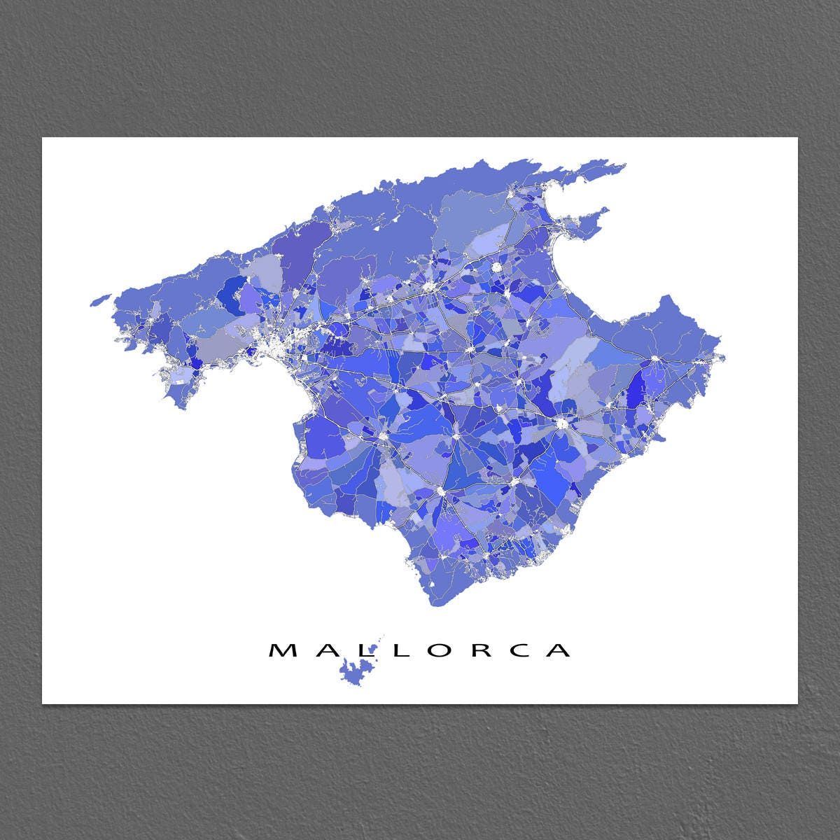 Mallorca Map Print Mallorca Spain Map Art Prints Majorca