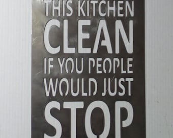 Clean kitchen sign | Etsy