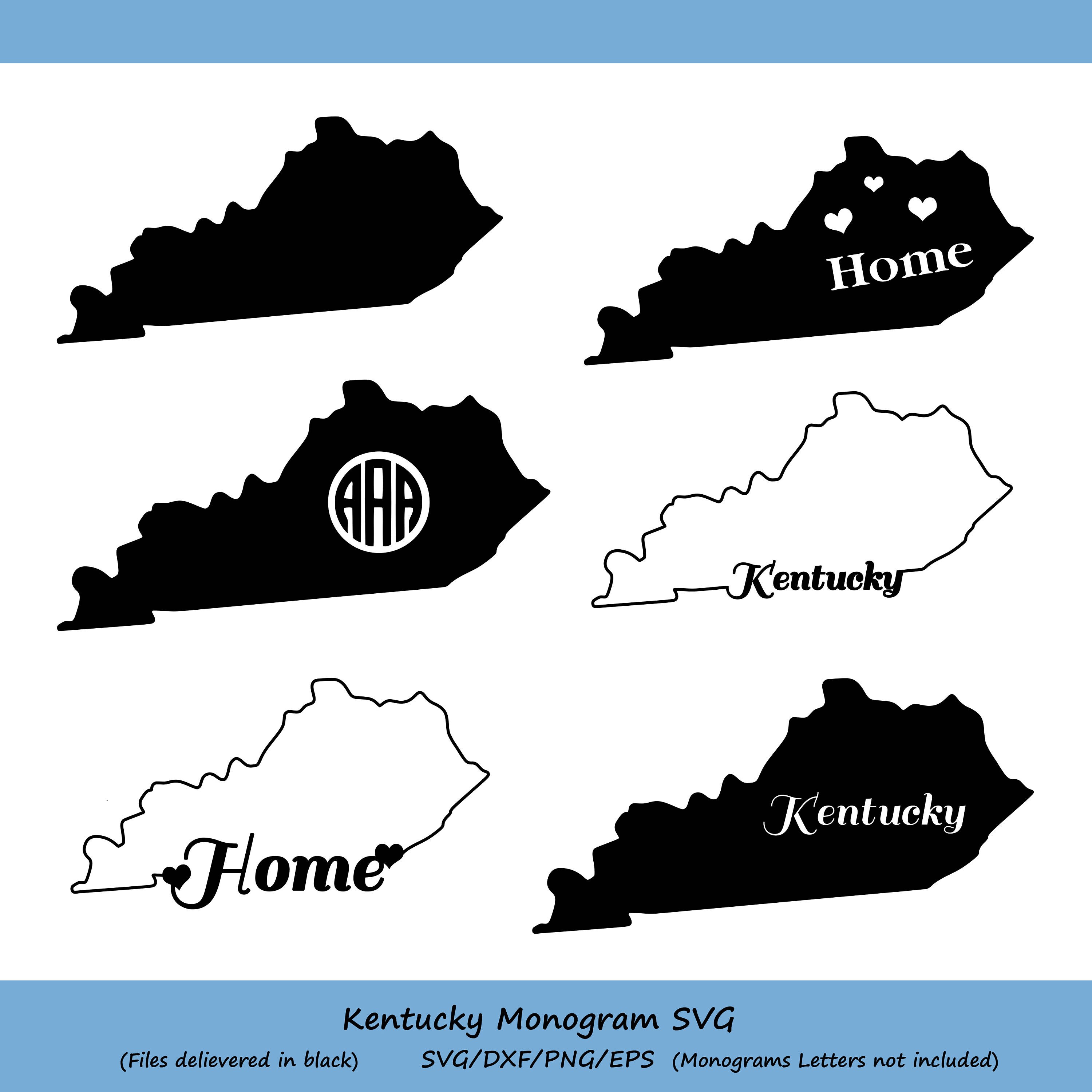 Kentucky SVG Cut Files Kentucky Monogram SVG Kentucky SVG