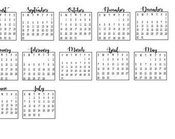 Mini calendar | Etsy