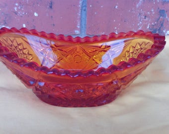 Amberina candy dish | Etsy